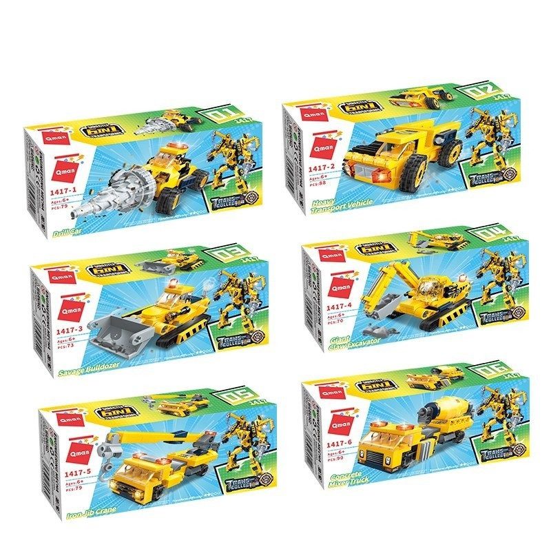 Купити Конструктор Будтехніка (від 70 деталей) Qman 1417 в інтернет-магазині Крутелик з ...